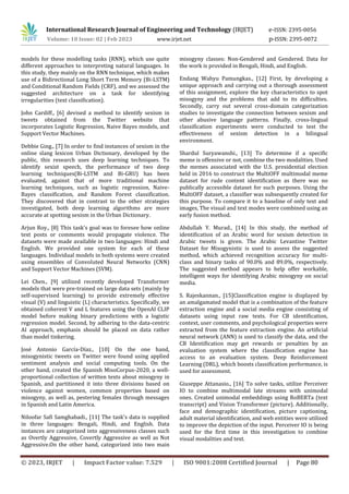 Automation of Profile Reporting System for Misogyny Identification | PDF