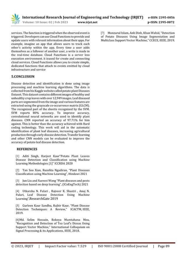 Potato Leaf Disease Detection Using Machine Learning | PDF