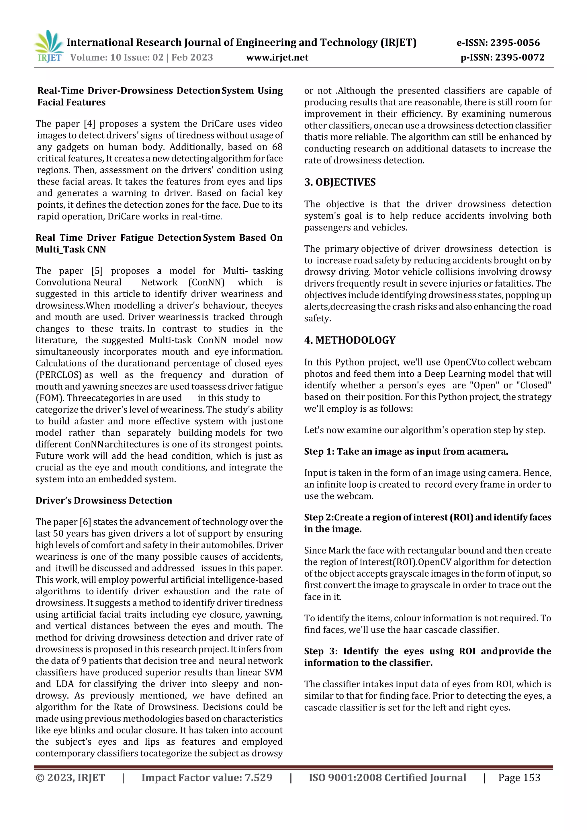 DRIVER DROWSINESS DETECTION SYSTEMS | PDF
