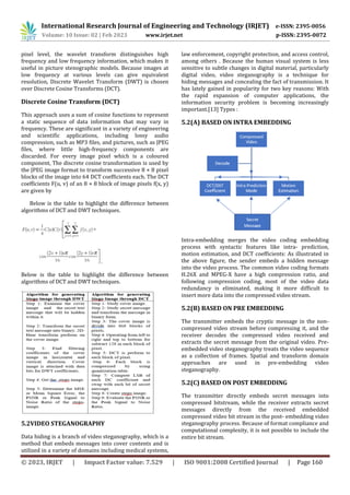 STEGANOGRAPHY: COMPLETE OVERVIEW OF RELEVANT TECHNIQUES AND METHODS | PDF