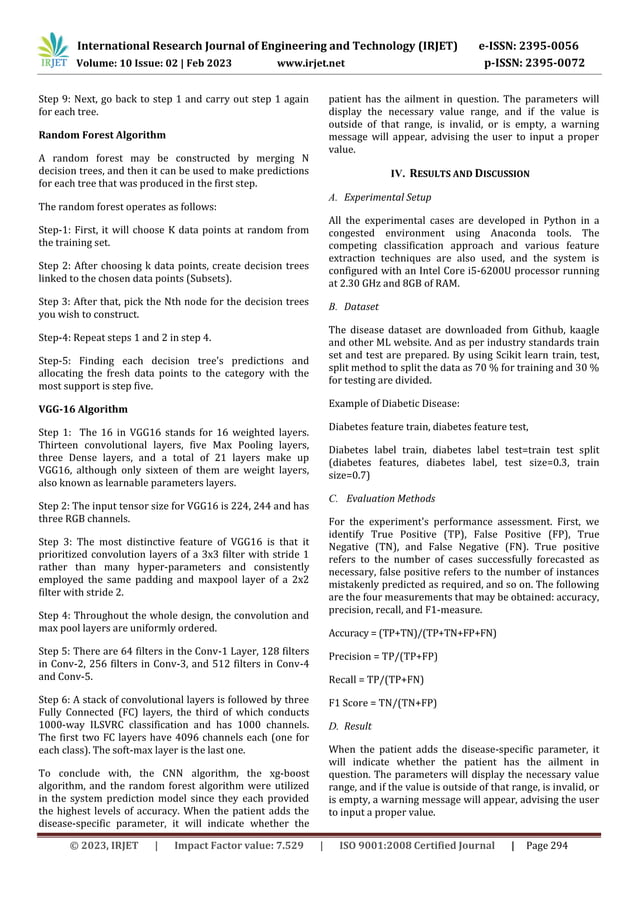 Multiple disease prediction using Machine Learning Algorithms | PDF