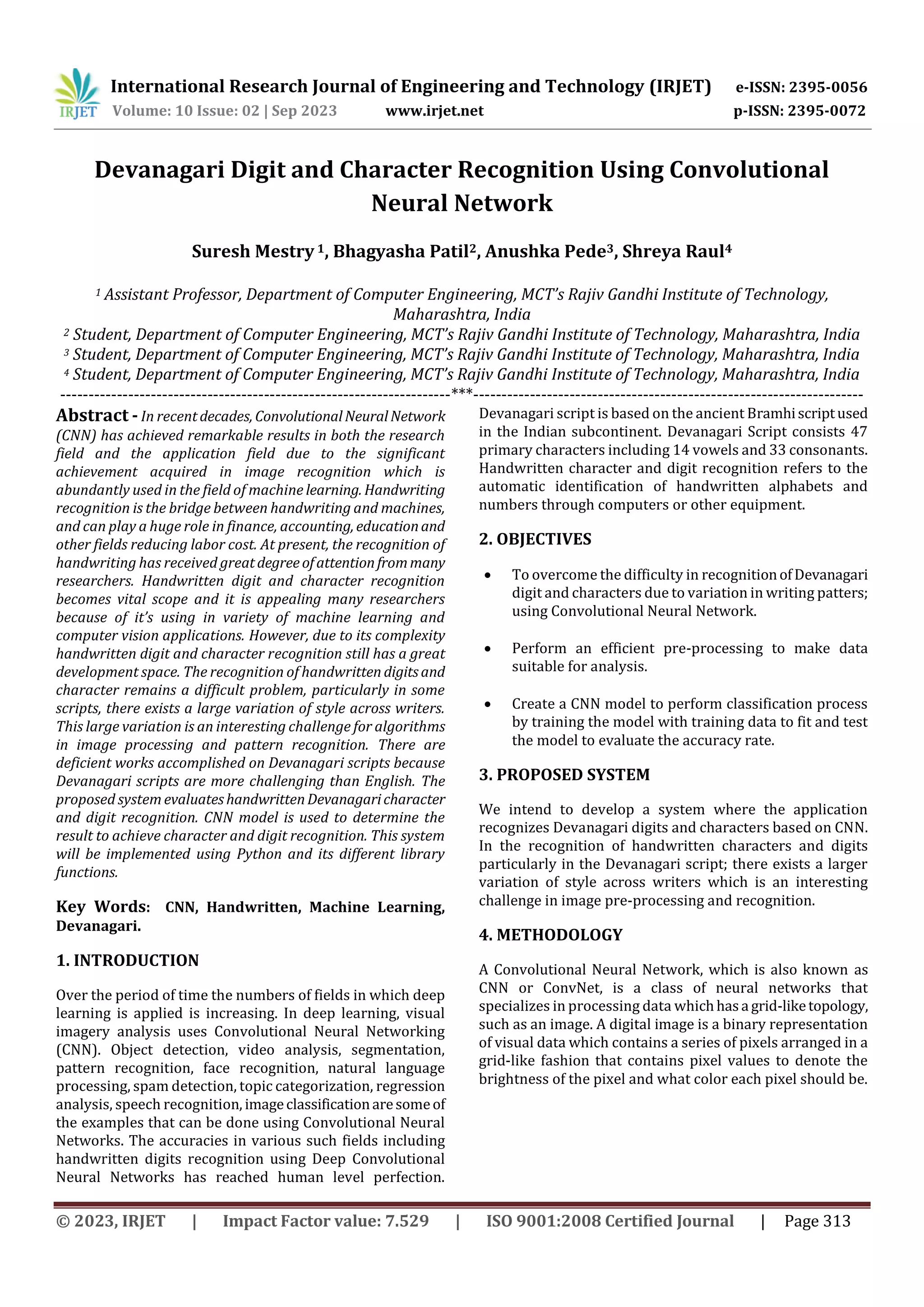 Devanagari Digit And Character Recognition Using Convolutional Neural Network Pdf