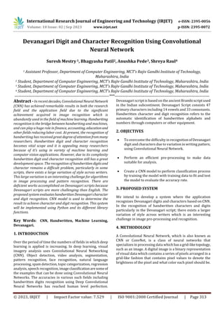 Devanagari Digit and Character Recognition Using Convolutional Neural Network | PDF