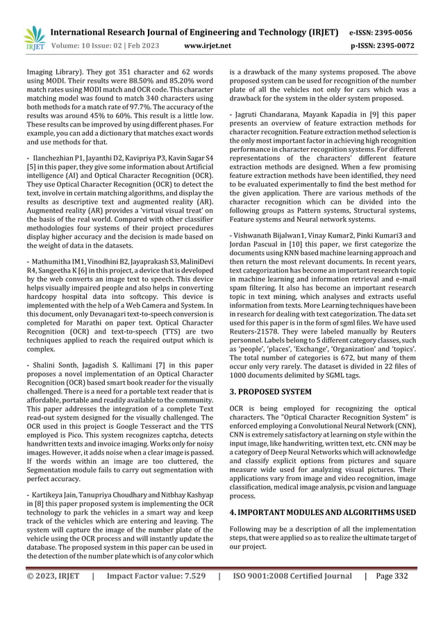 OPTICAL CHARACTER RECOGNITION IN HEALTHCARE | PDF