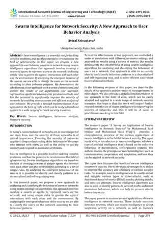 Swarm Intelligence for Network Security: A New Approach to User Behavior Analysis | PDF