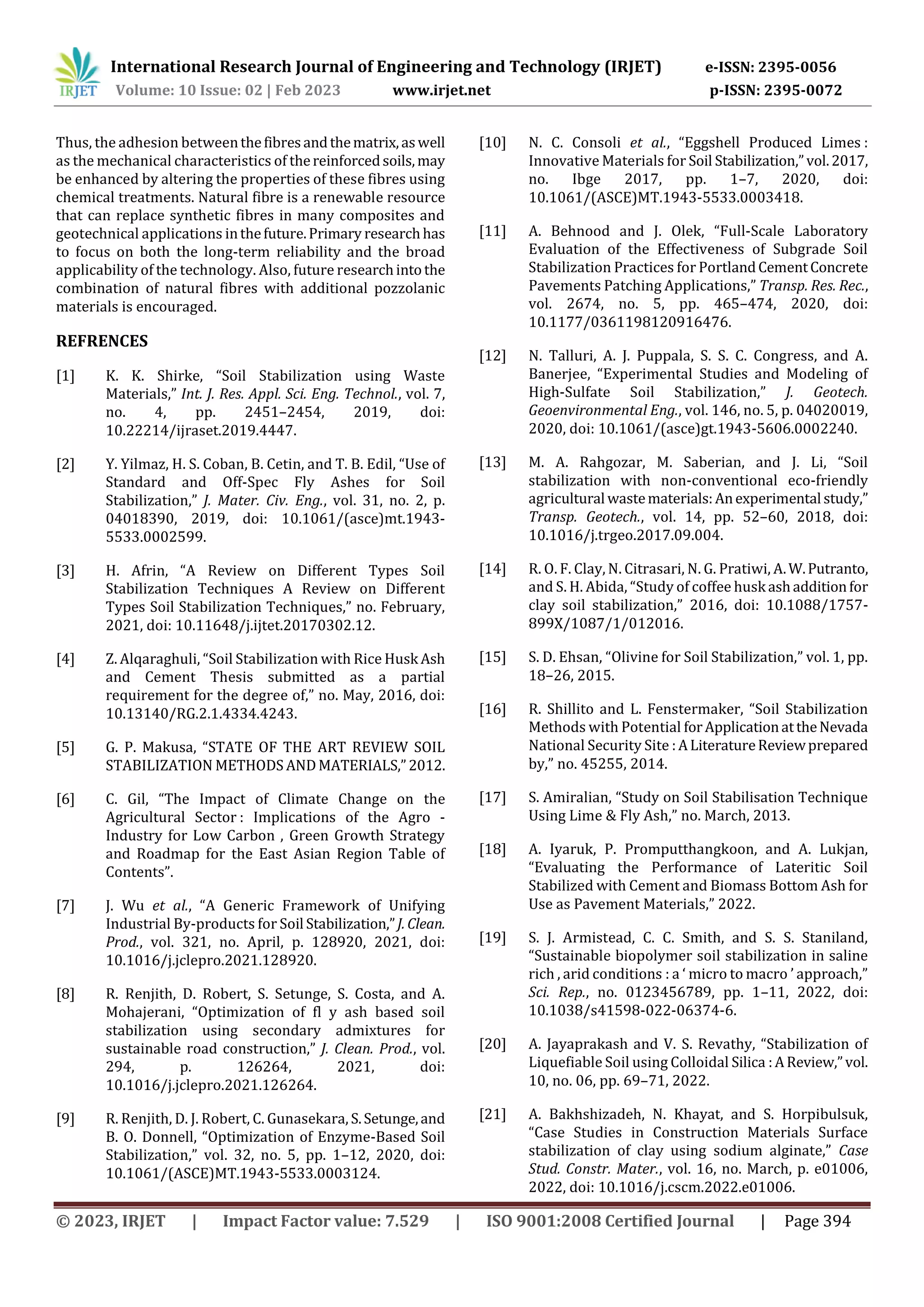 A Schematic Review on Environment Friendly Soil Stabilization Materials ...