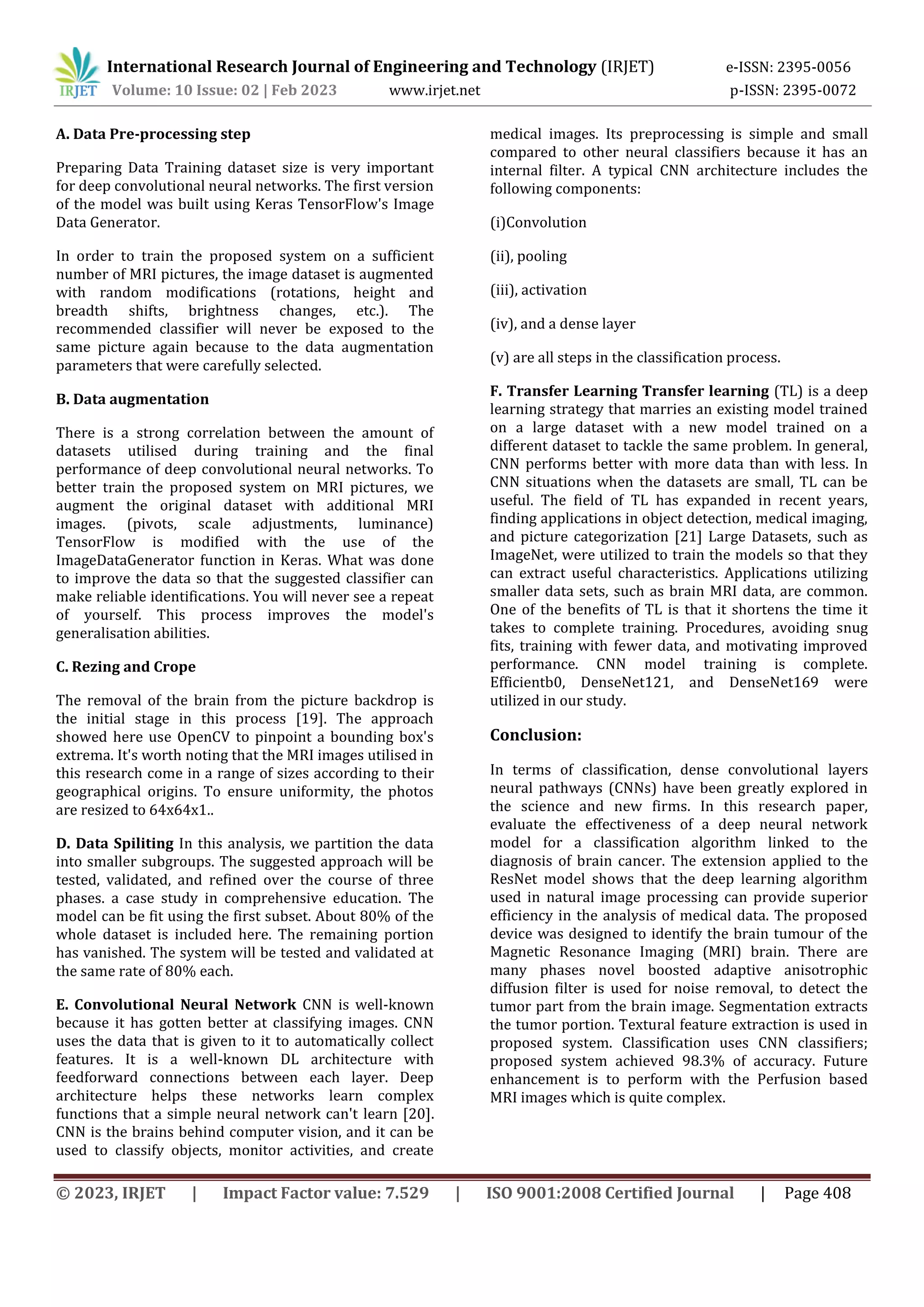 A Review on Multiclass Brain Tumor Detection using Convolutional Neural ...