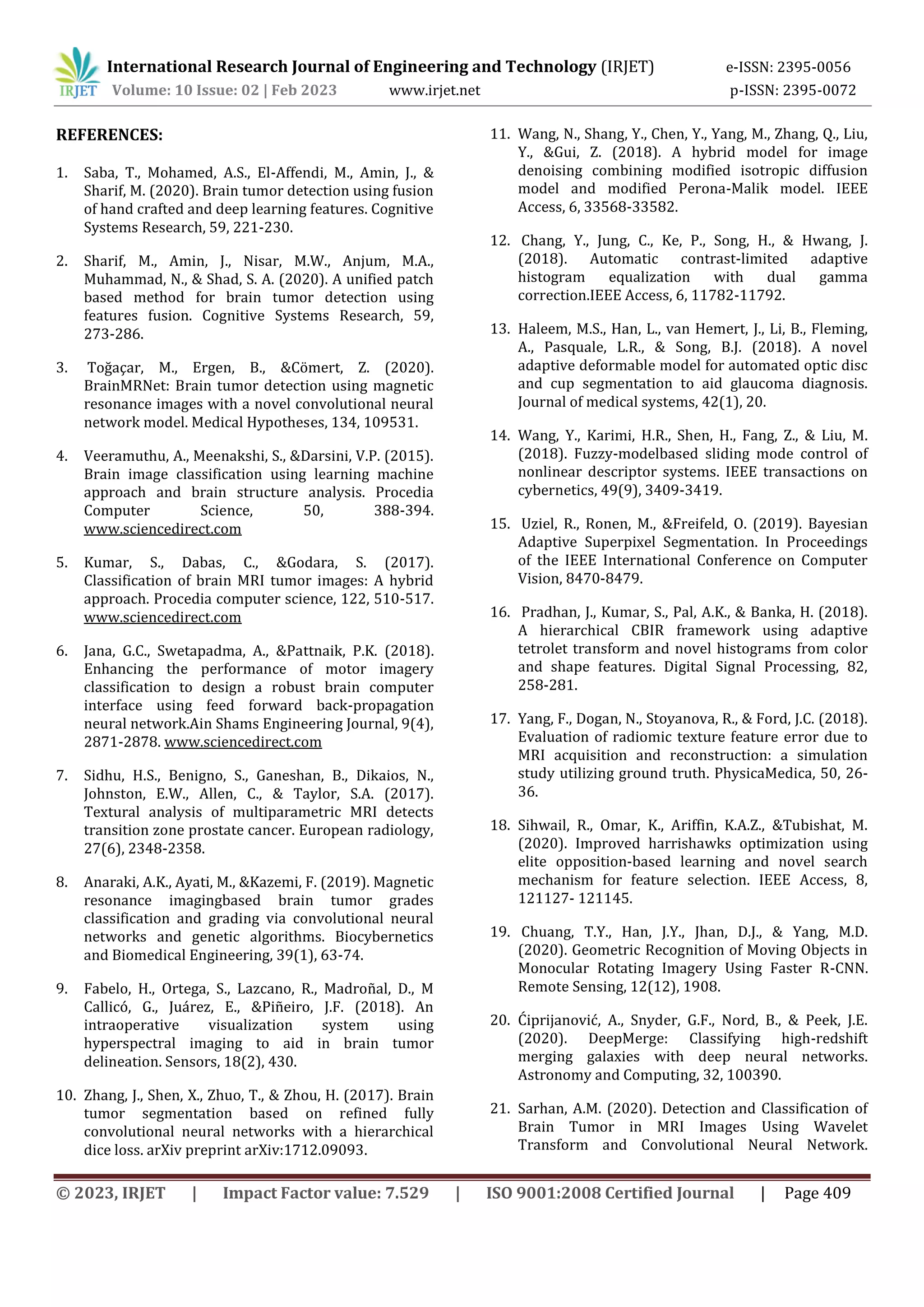 A Review on Multiclass Brain Tumor Detection using Convolutional Neural ...