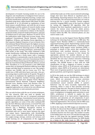 A Review on Multiclass Brain Tumor Detection using Convolutional Neural Network and Support ...