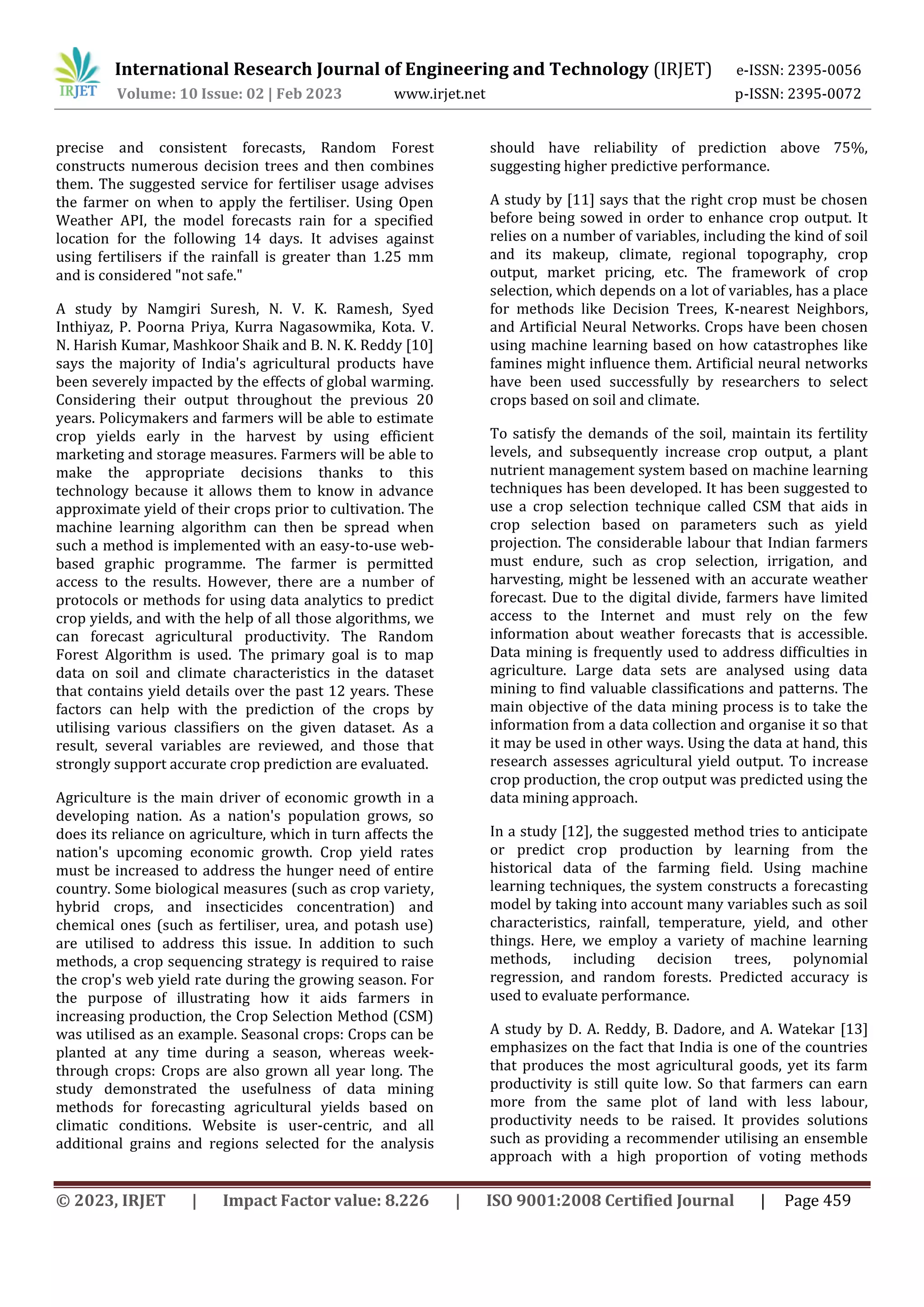 An Overview Of Crop Yield Prediction Using Machine Learning Approach Pdf