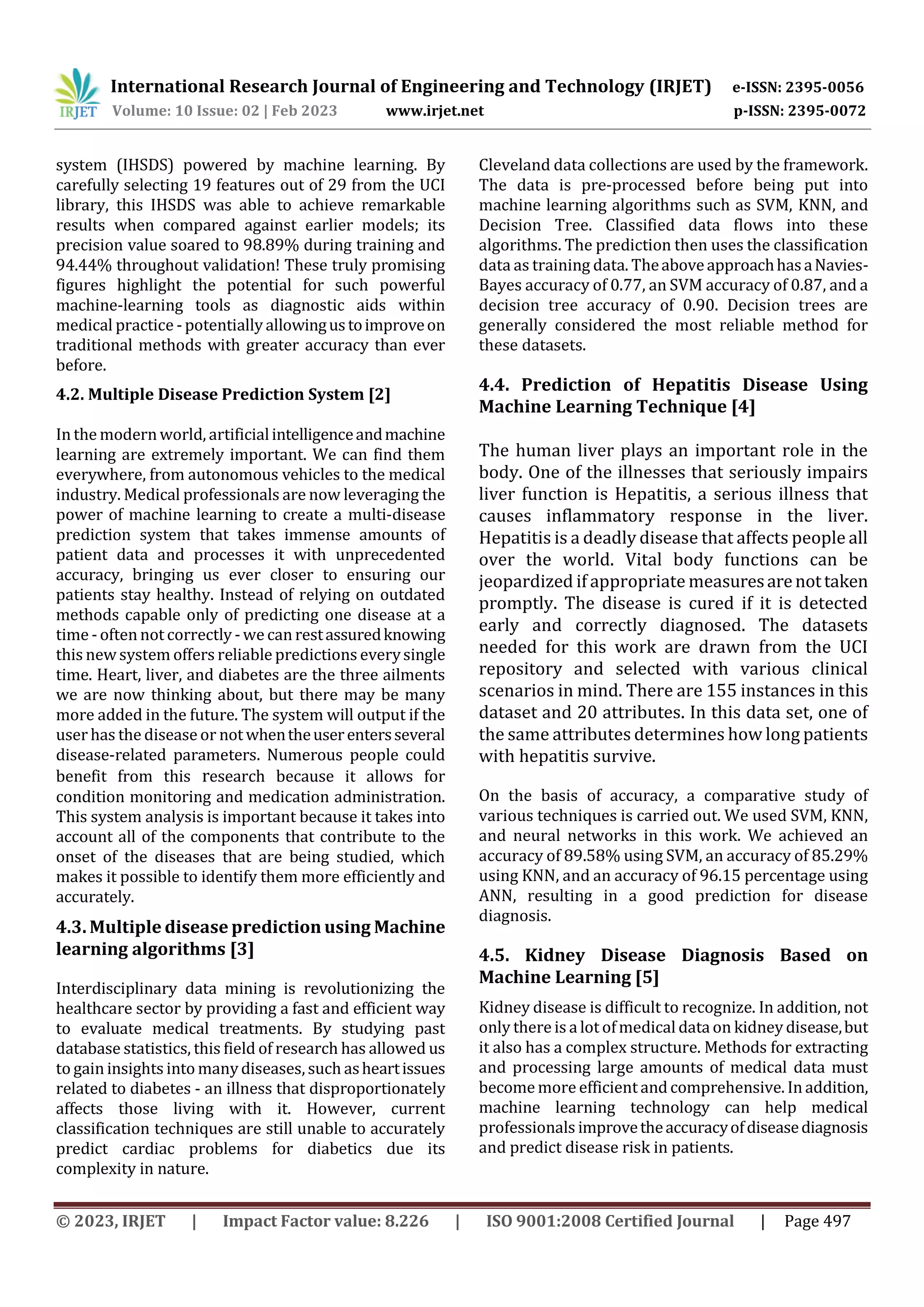 Multiple Disease Prediction System: A Review | PDF