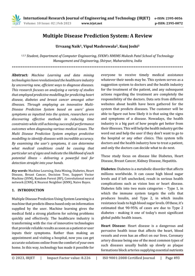 Multiple Disease Prediction System: A Review | PDF | Heart and Cardiovascular Diseases ...