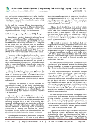 A Review of Virtual Programming Laboratory: Design Issues | PDF