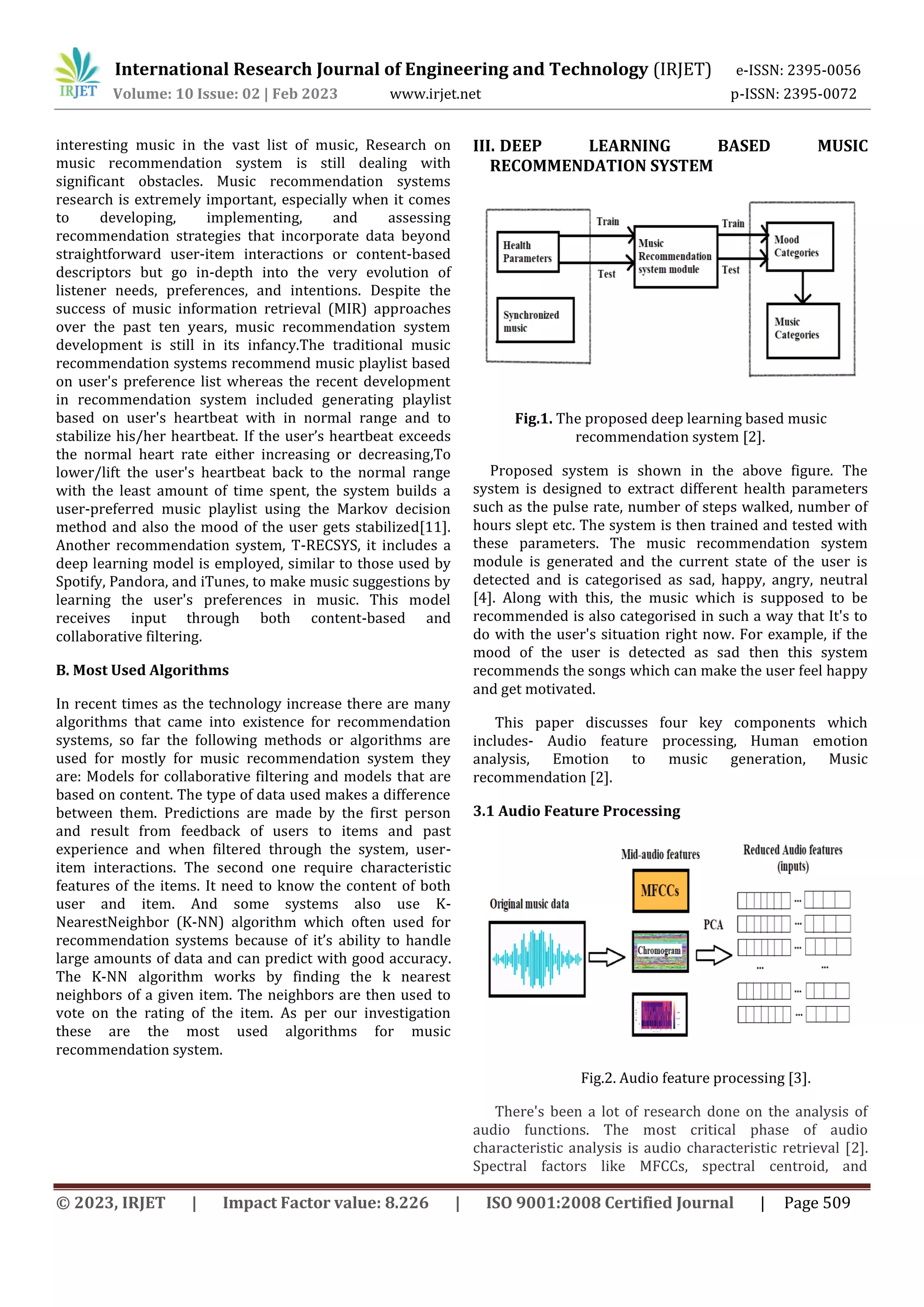 Deep Learning Based Music Recommendation System | PDF