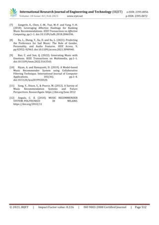 Deep Learning Based Music Recommendation System | PDF