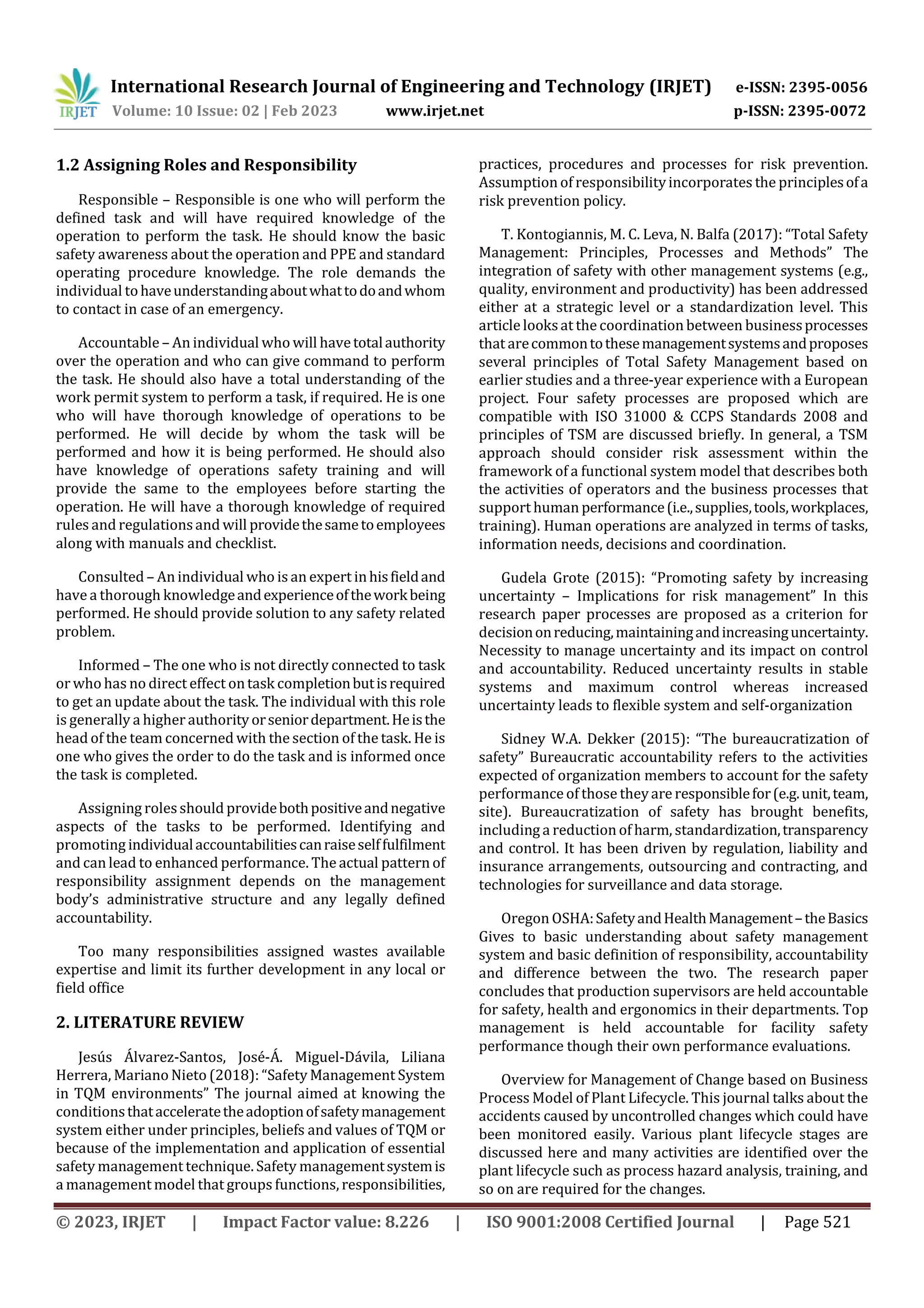 DEVELOPMENT OF RACI MATRIX FOR COMPLETE MACHINE LIFECYCLE | PDF