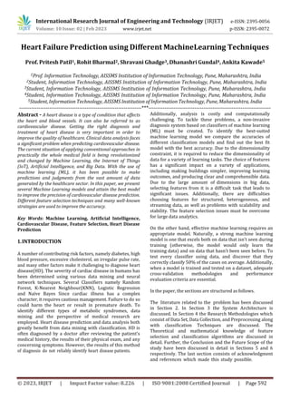 Heart Failure Prediction using Different MachineLearning Techniques | PDF