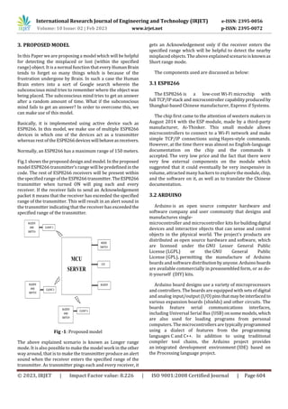 SURVEY ON SMART OBJECT DETECTION USING ESP8266 | PDF