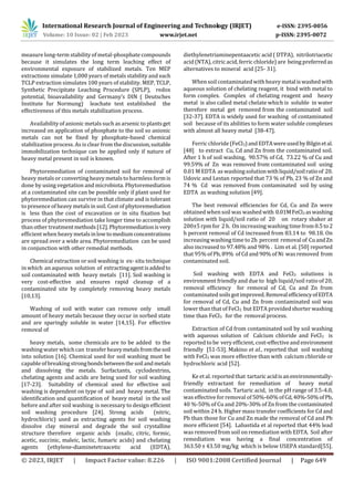 Remediation of soil contaminated with heavy metals-A Review | PDF