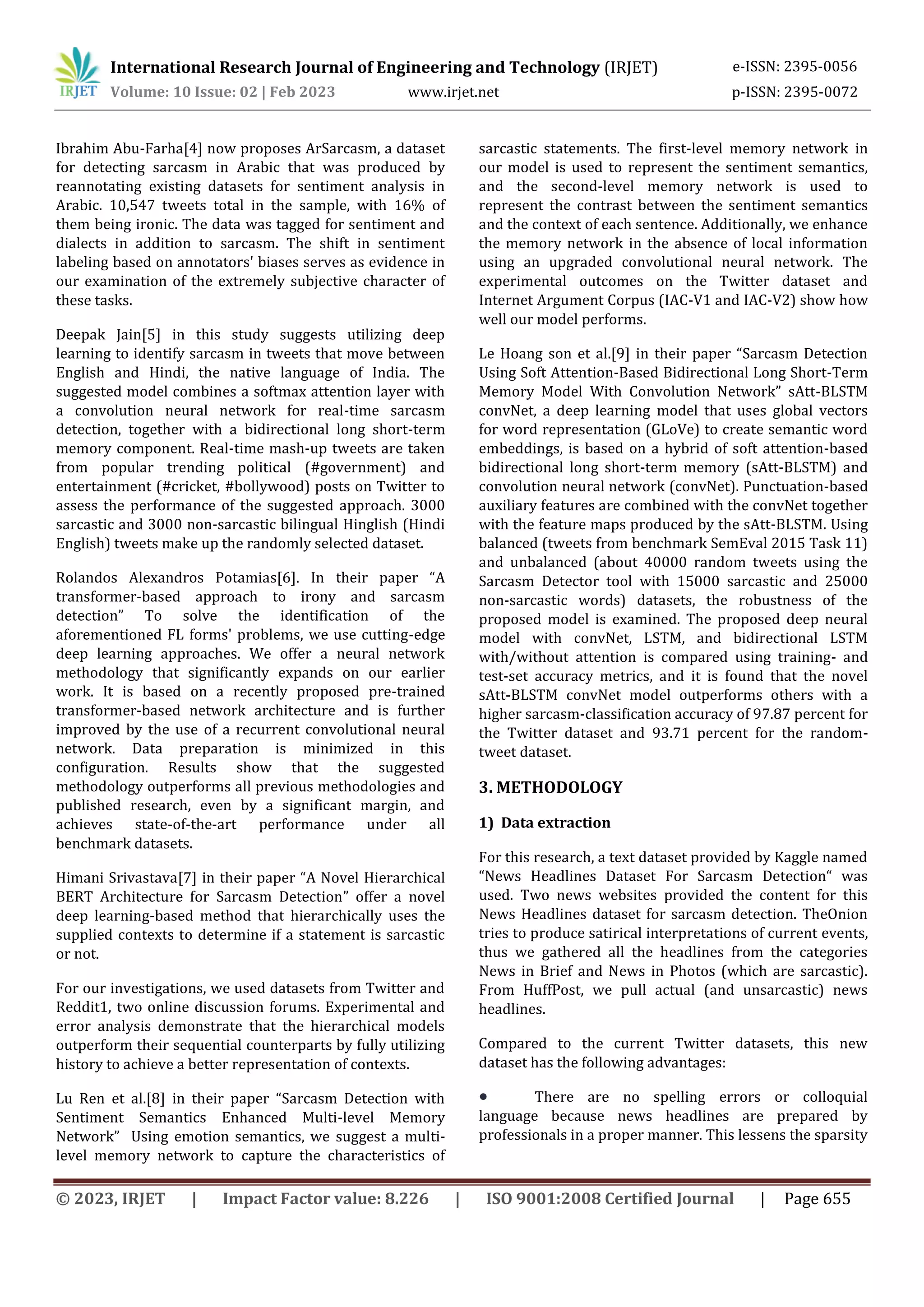 Sentiment Analysis For Sarcasm Detection Using Deep Learning Pdf