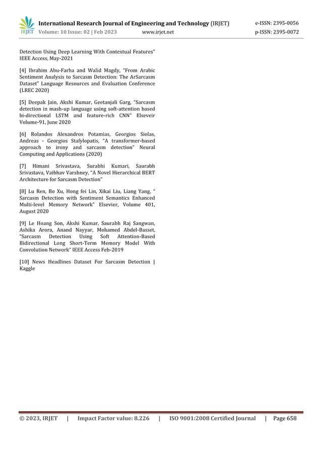 Sentiment Analysis for Sarcasm Detection using Deep Learning | PDF