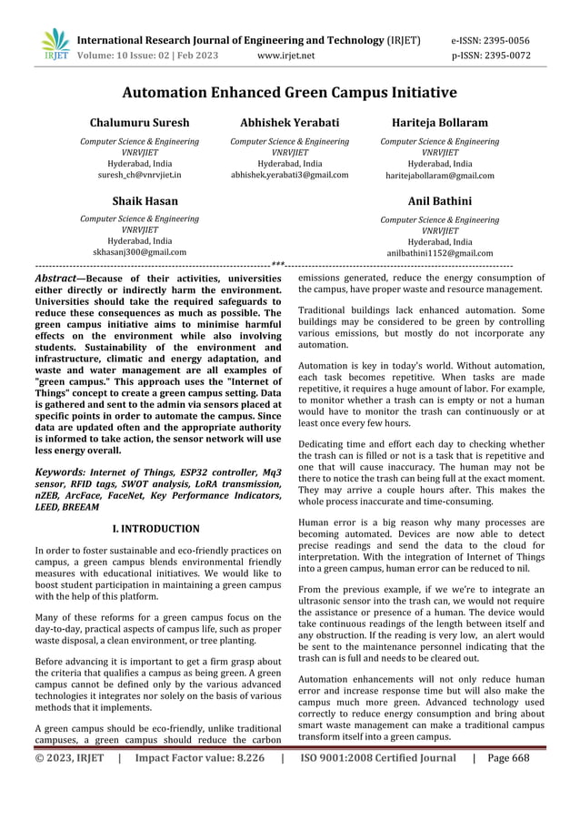Automation Enhanced Green Campus Initiative | PDF Automation Enhanced Green Campus Initiative | PDF