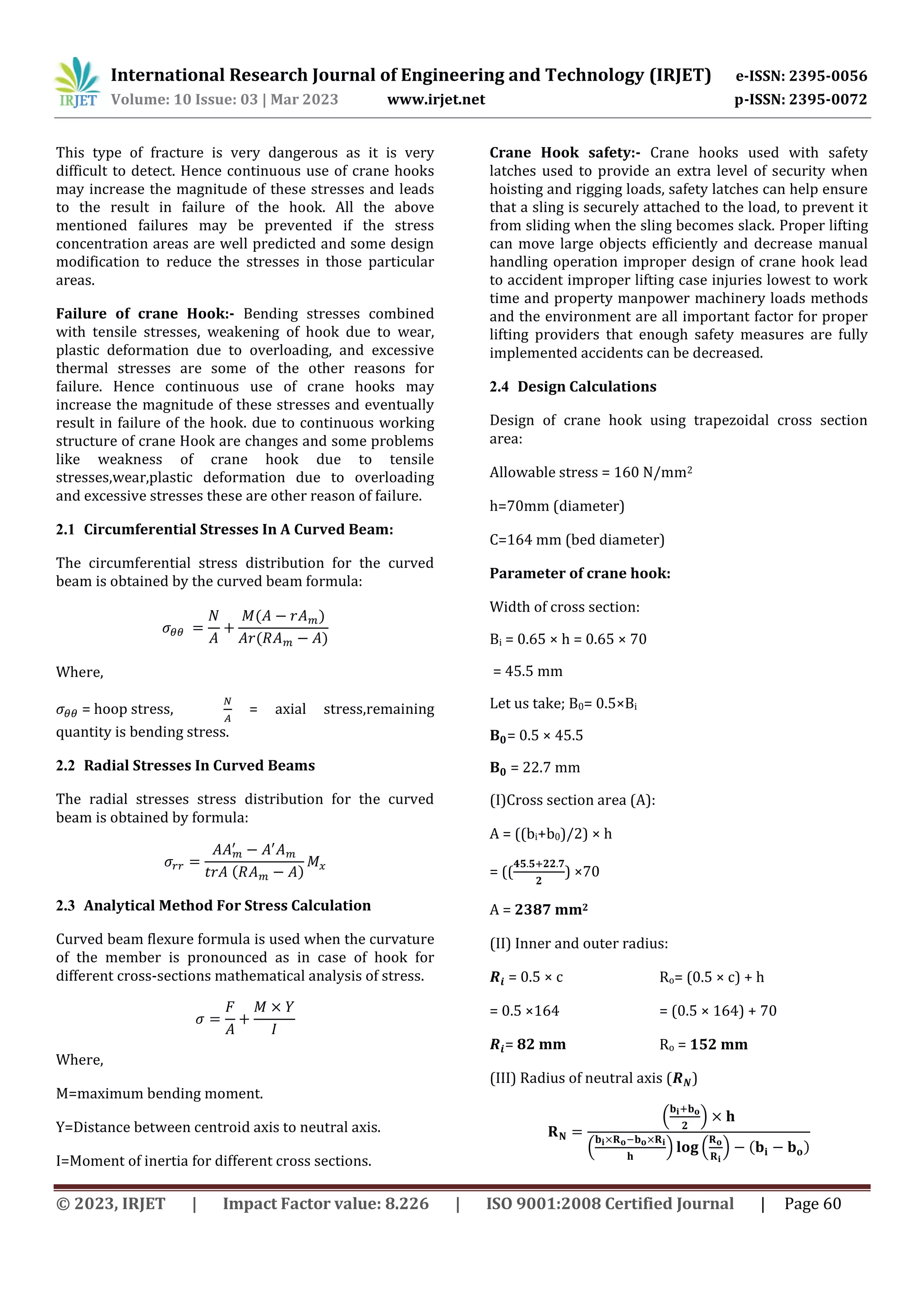 Design & Analysis of Crane Hook with Ansys | PDF