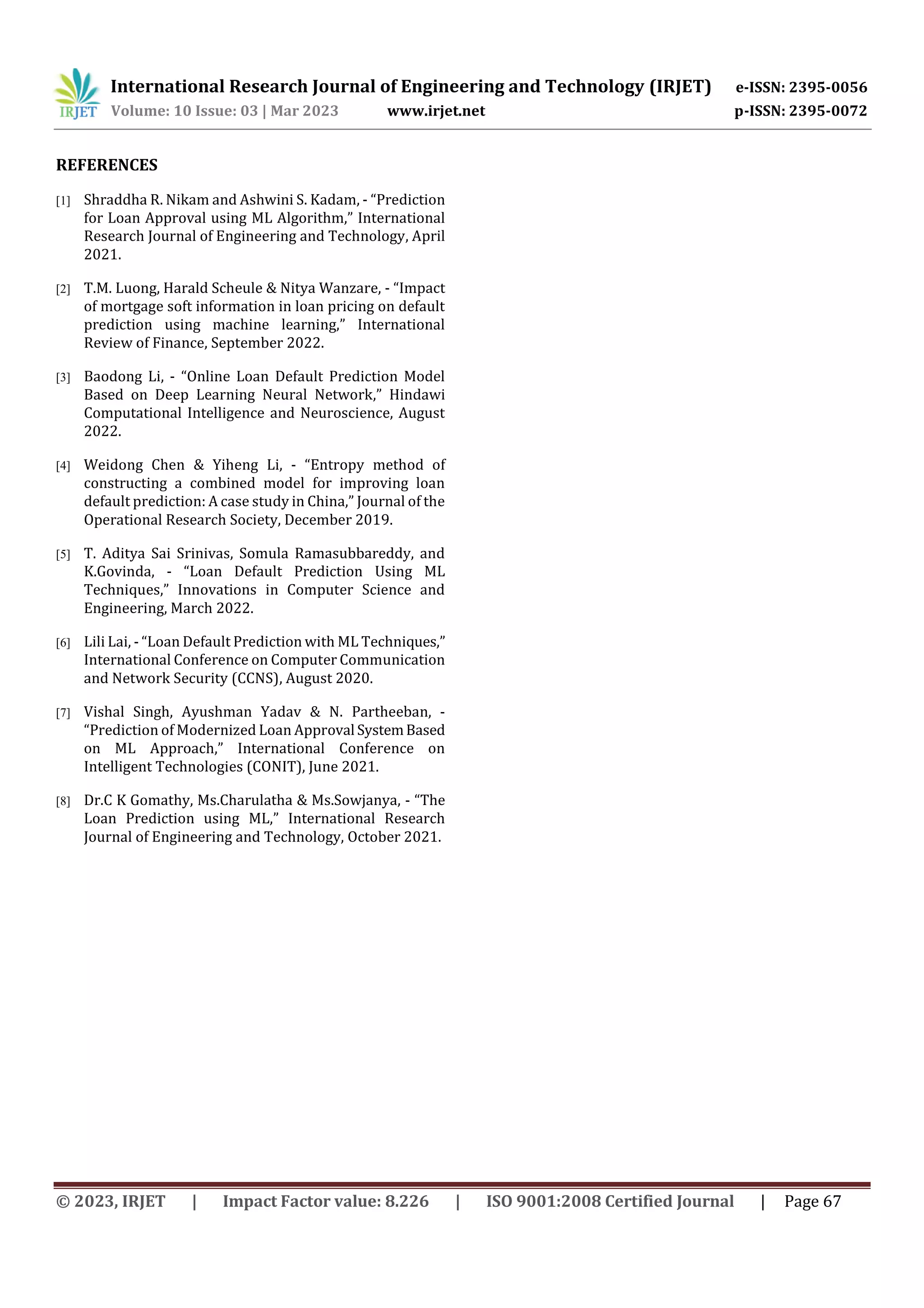 Loan Default Prediction Using Machine Learning Techniques | PDF