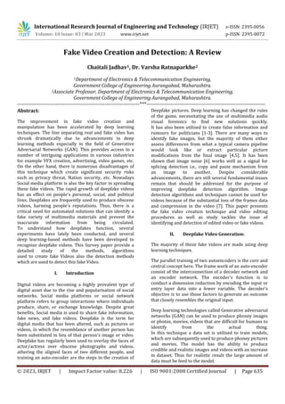 Fake Video Creation and Detection: A Review | PDF