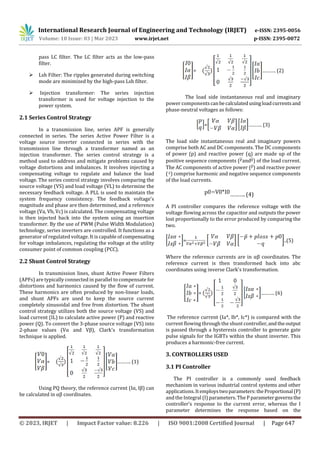 Comparative Analysis of Power Quality Enhancement of Distribution System using Unified Power ...