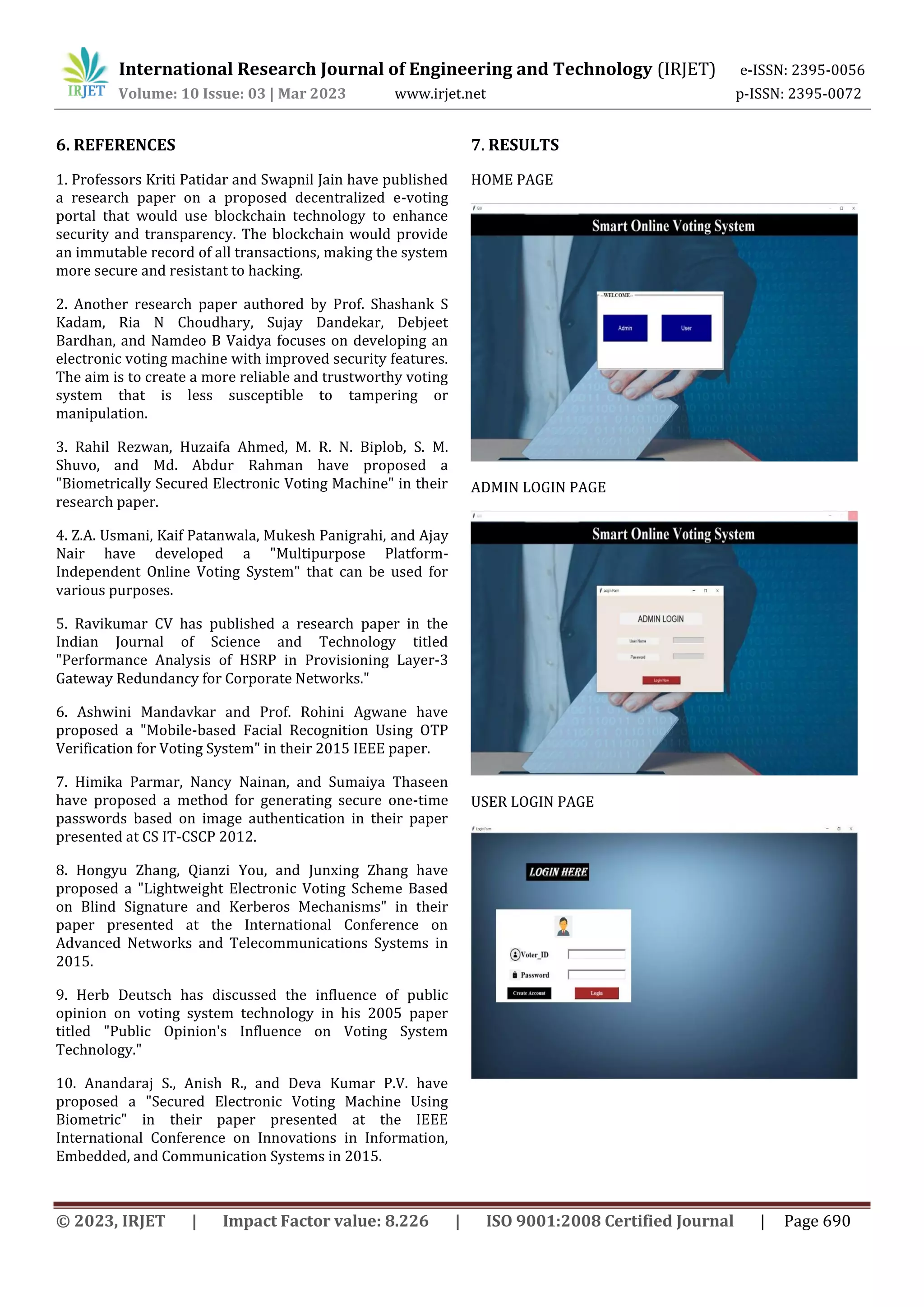 VIRTUAL VOTING SYSTEM USING FACE RECOGNITION AND OTP | PDF