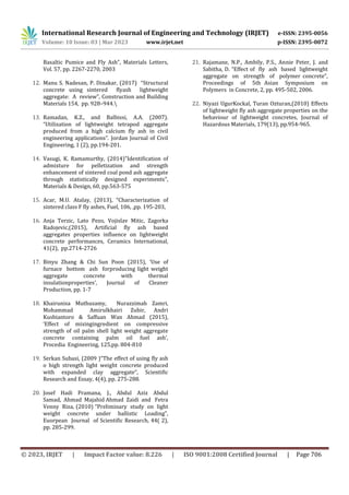 PERFORMANCE OF LIGHT WEIGHT AGGREGATE CONCRETE- A REVIEW | PDF