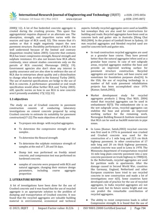 STRENGTH STUDIES OF RECYCLED AGGREGATE FOR THE APPLICATION IN CONCRETE ...