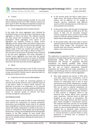 STRENGTH STUDIES OF RECYCLED AGGREGATE FOR THE APPLICATION IN CONCRETE ...