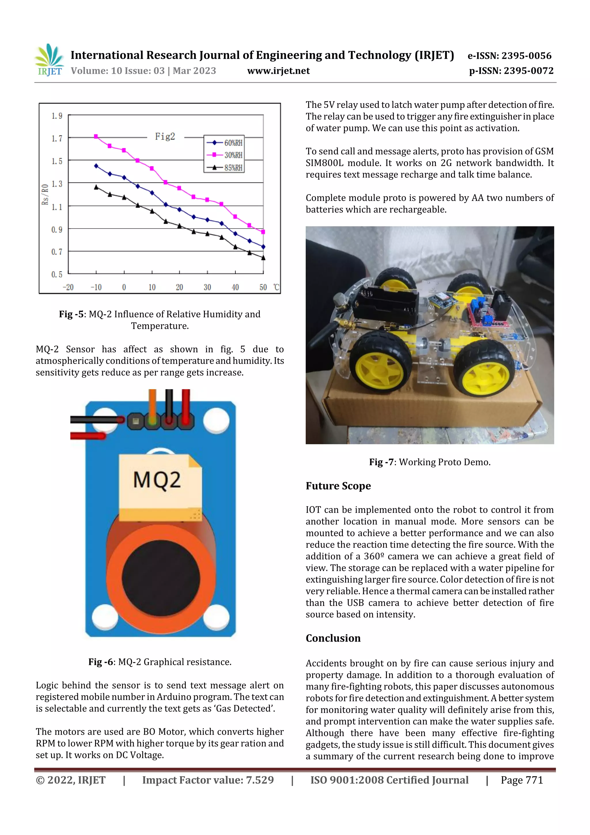 IoT based Fire Intimation and Fire Extinguisher Robot with Call & Messages Alert through GSM Sim ...