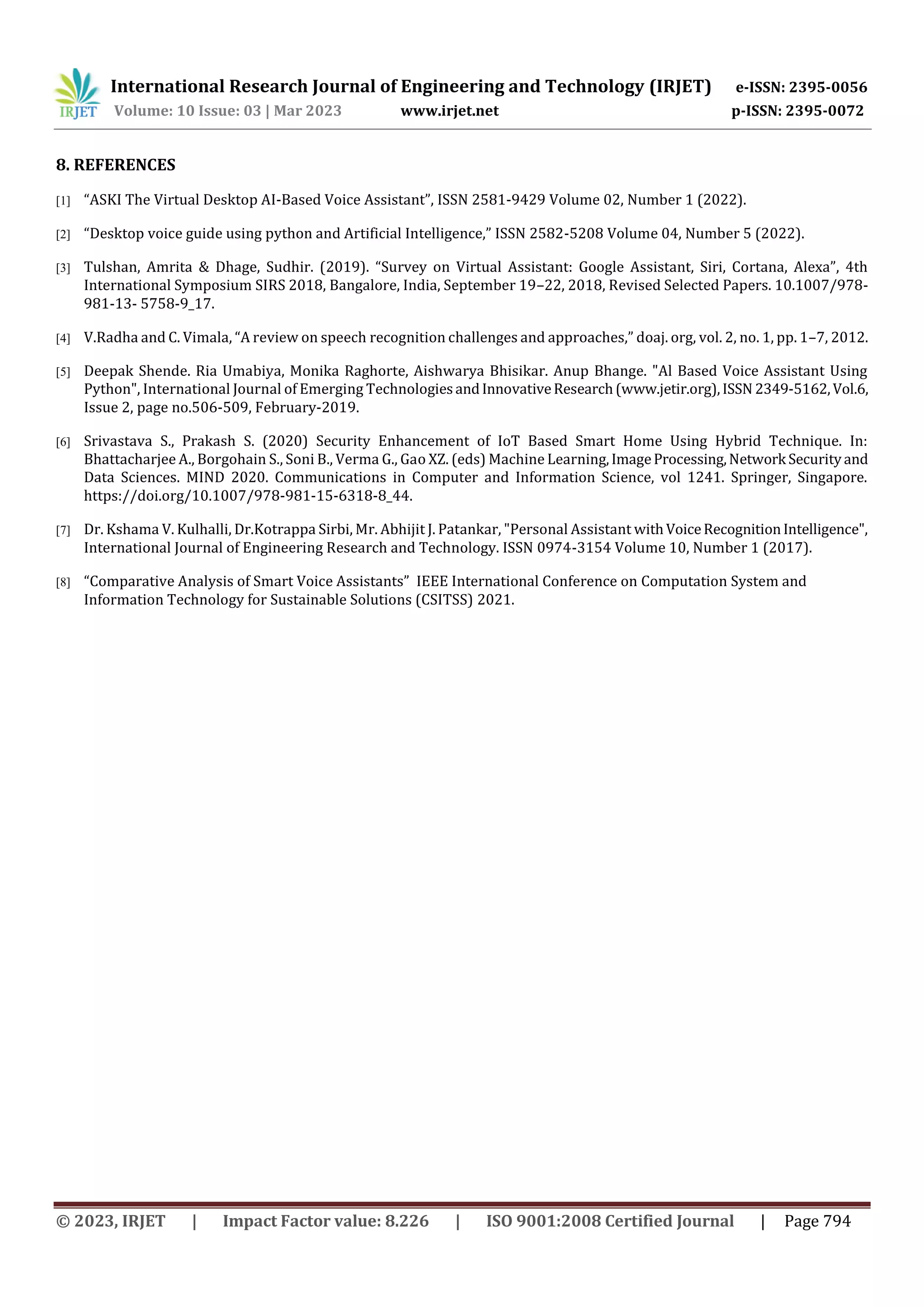 “SKYE : Voice Based AI Desktop Assistant” | PDF