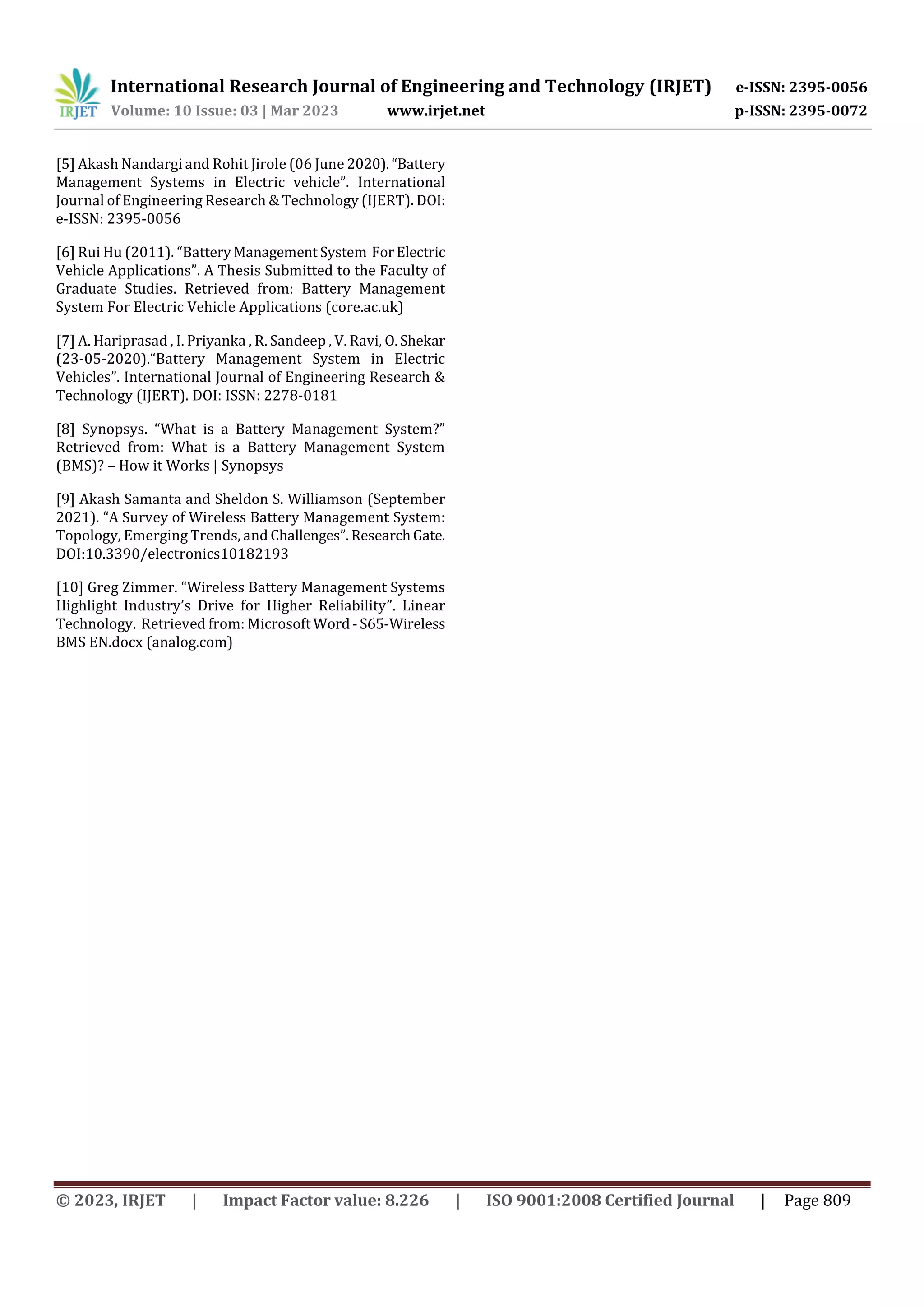 Review of Battery Management Systems (BMS) | PDF