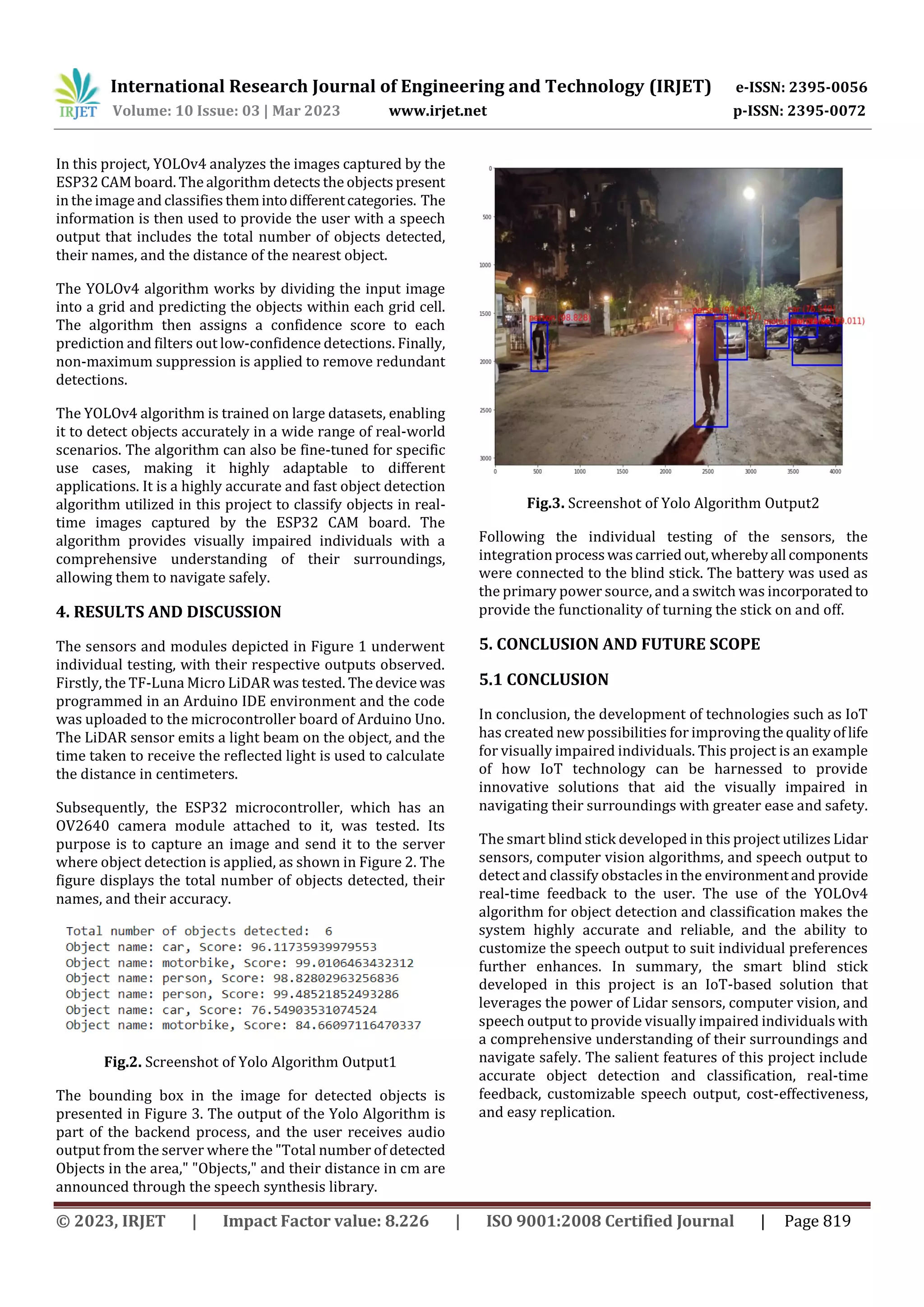 Obstacle Detection for Visually Impaired Using Computer Vision | PDF