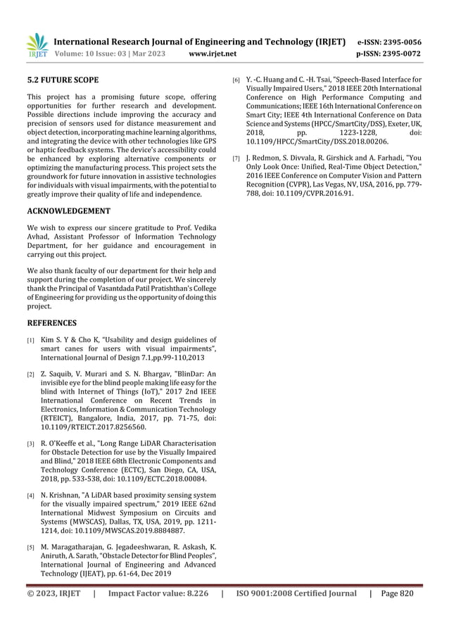 Obstacle Detection for Visually Impaired Using Computer Vision | PDF