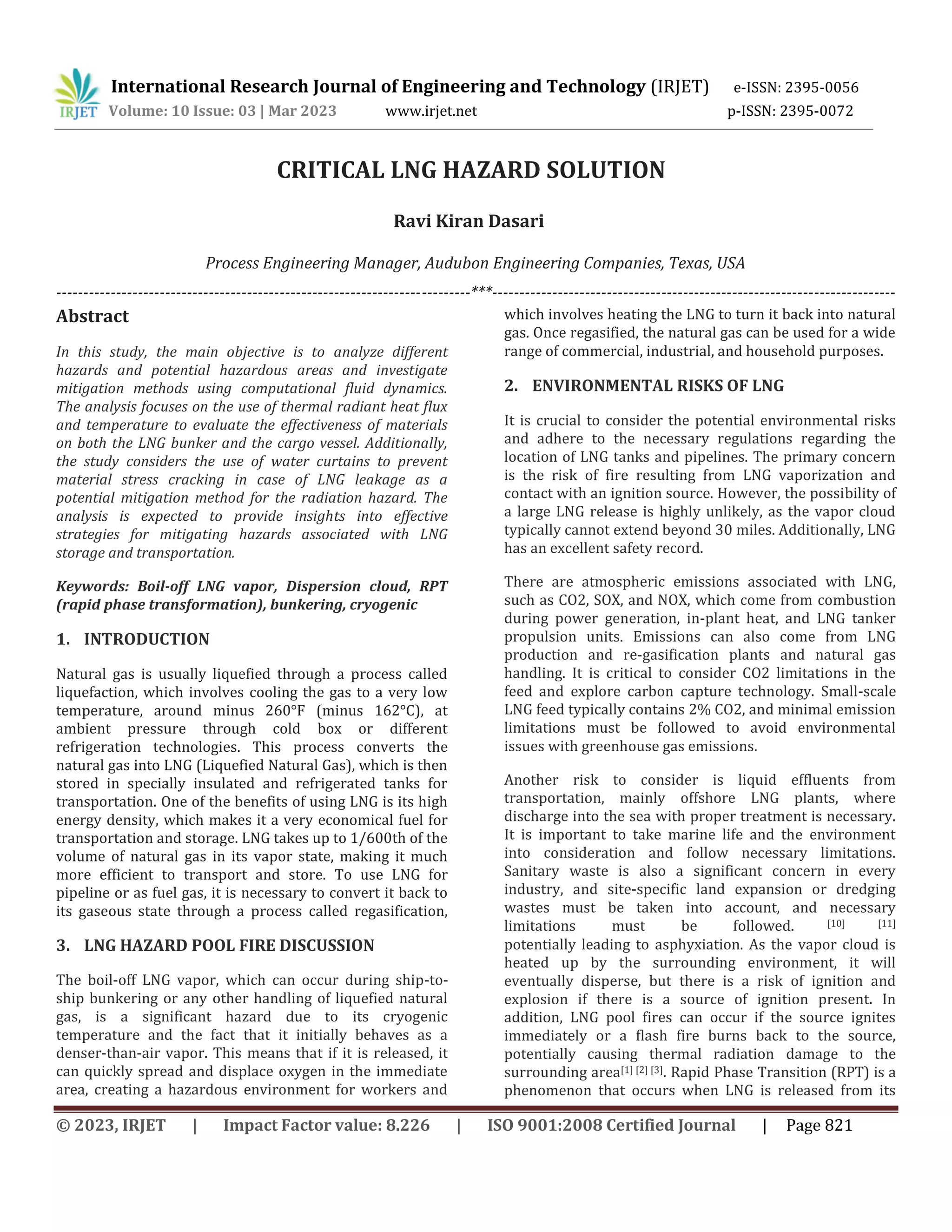 CRITICAL LNG HAZARD SOLUTION | PDF | Power and Energy Industry | Industries