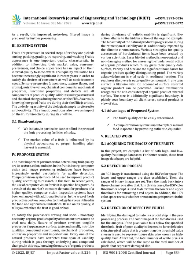 REAL FRUIT DEFECTIVE DETECTION BASED ON IMAGE PROCESSING TECHNIQUES USING OPENCV | PDF