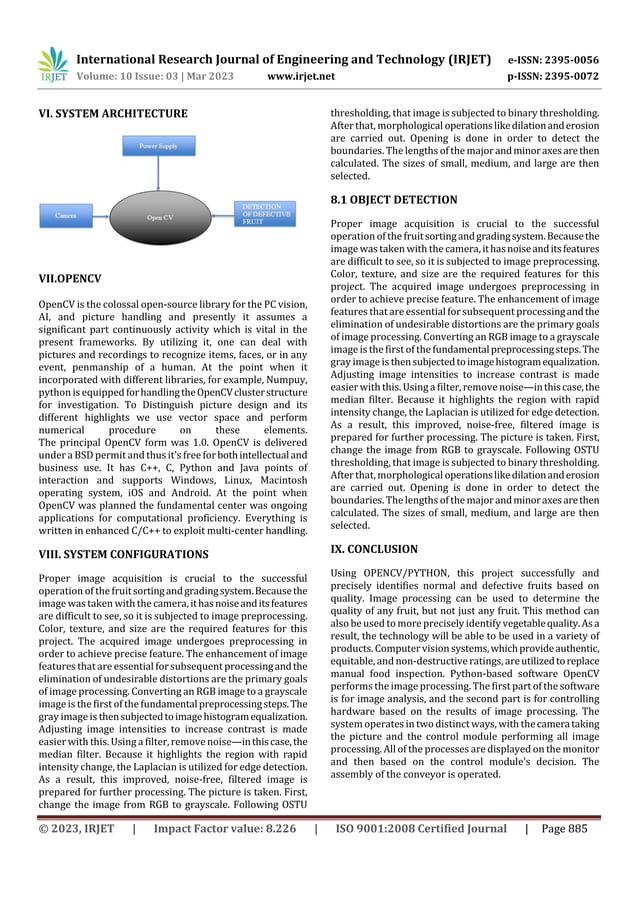 REAL FRUIT DEFECTIVE DETECTION BASED ON IMAGE PROCESSING TECHNIQUES USING OPENCV | PDF