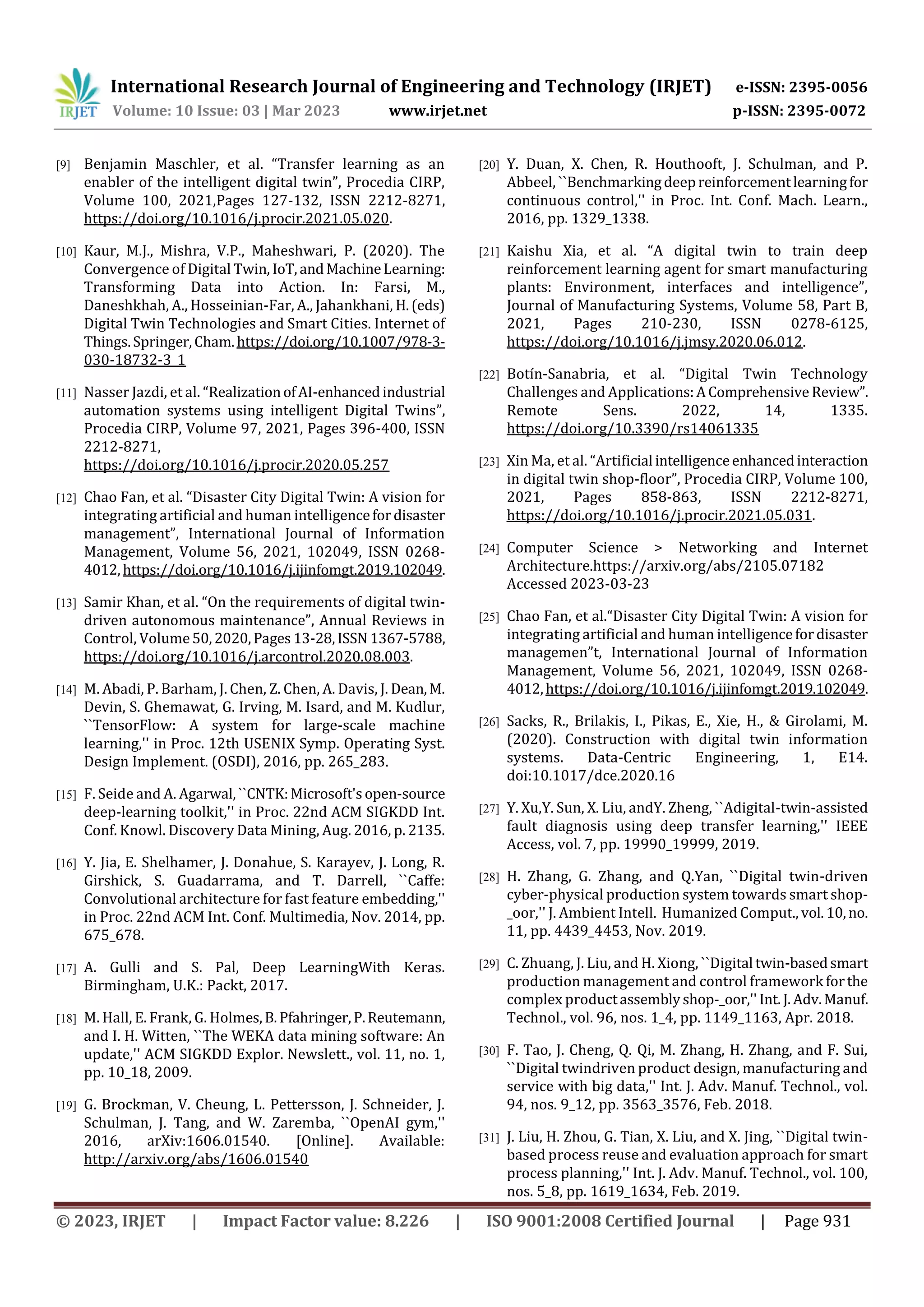 Advancing Digital Twin through the Integration of new AI Algorithms | PDF