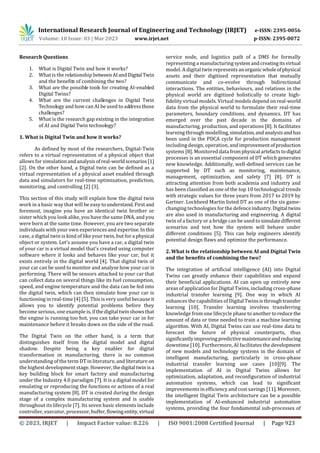 Advancing Digital Twin through the Integration of new AI Algorithms | PDF