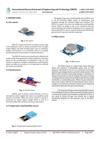 AIR AND SOUND POLLUTION MONITORING SYSTEM USING IOT | PDF