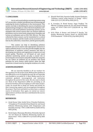 AIR AND SOUND POLLUTION MONITORING SYSTEM USING IOT | PDF