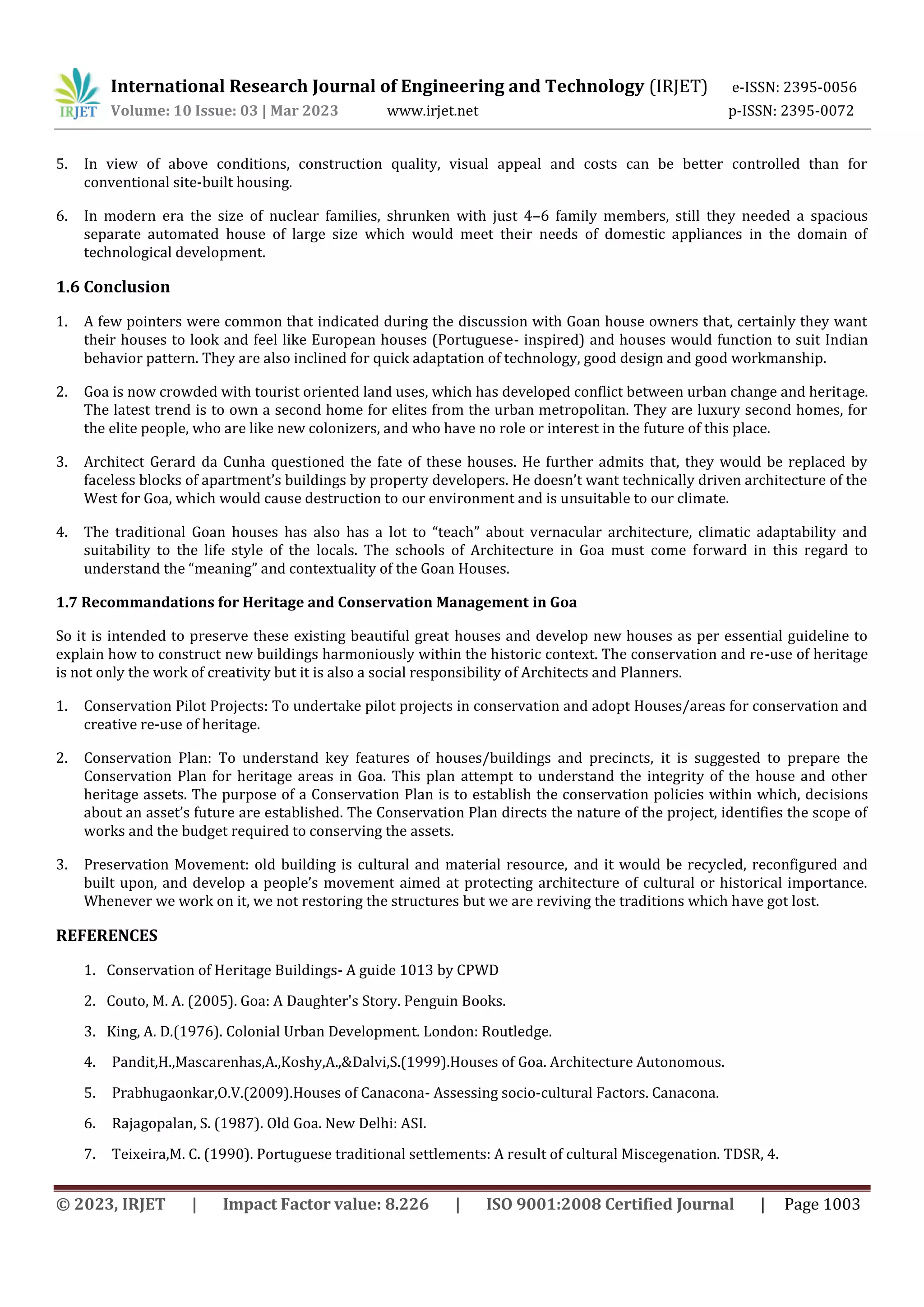 Conservation & Management of Goan Living Heritage | PDF
