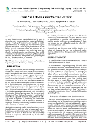 Fraud App Detection using Machine Learning | PDF