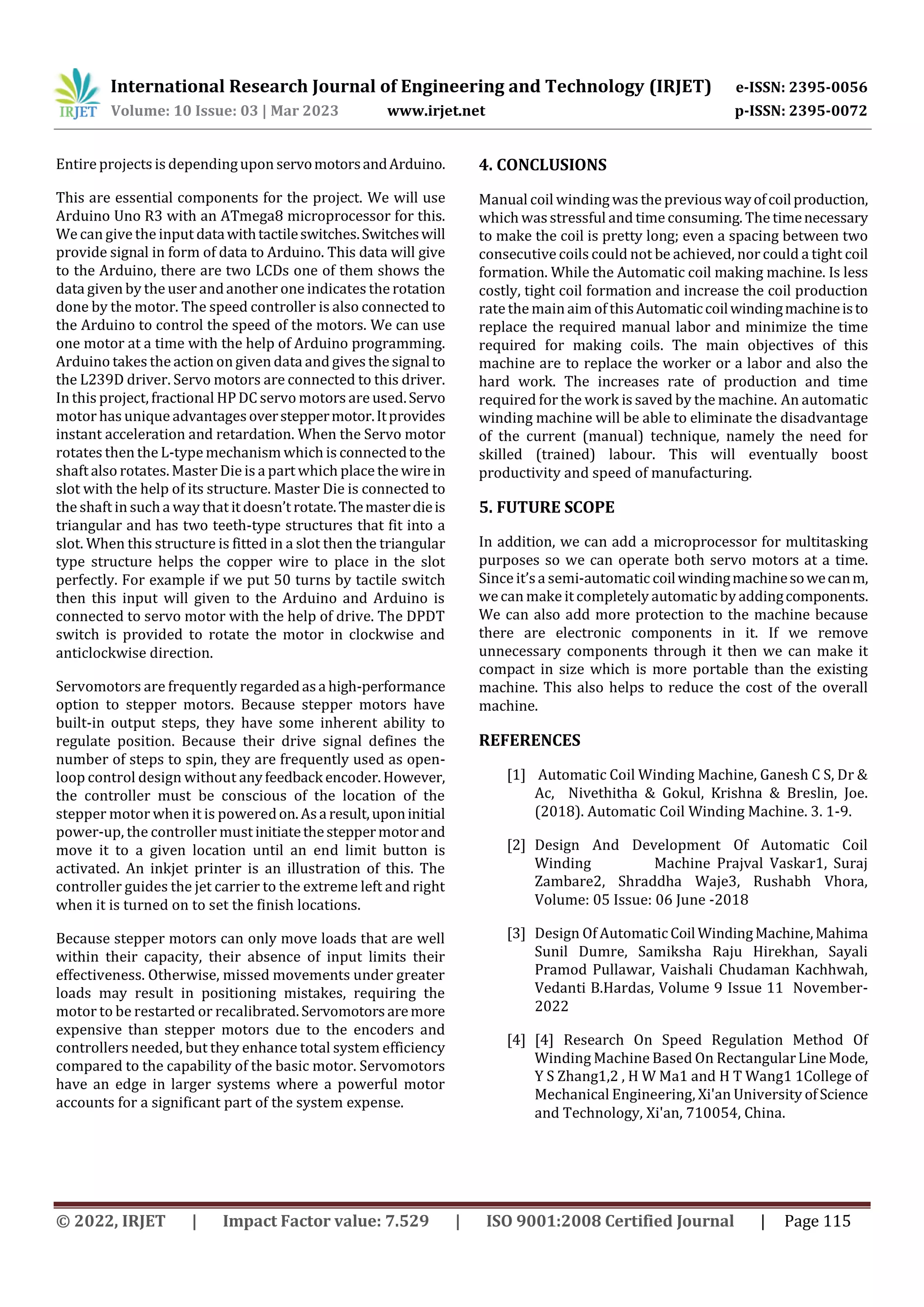 AUTOMATIC COIL WINDING MACHINE | PDF