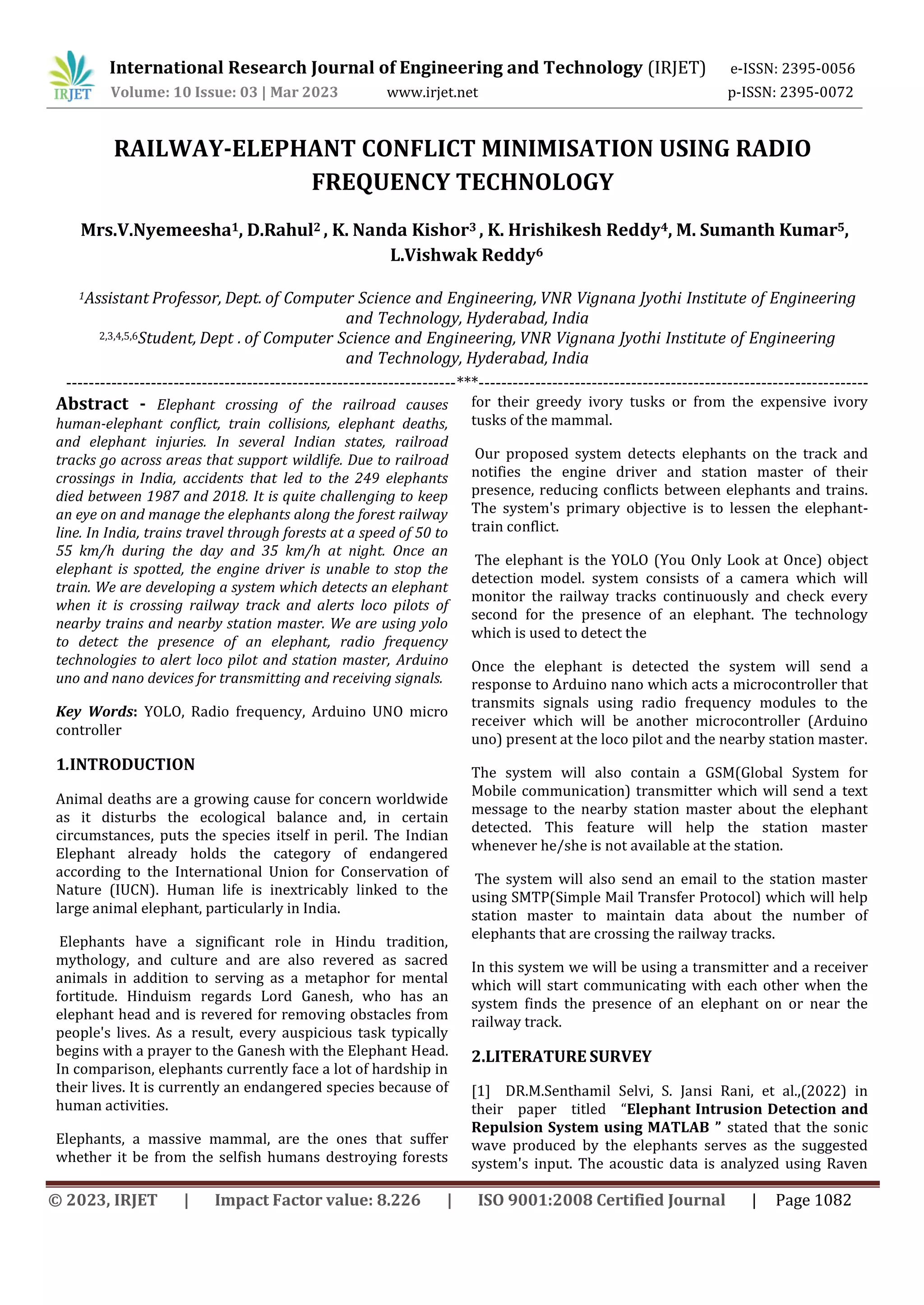 RAILWAY-ELEPHANT CONFLICT MINIMISATION USING RADIO FREQUENCY TECHNOLOGY | PDF | Email | Internet